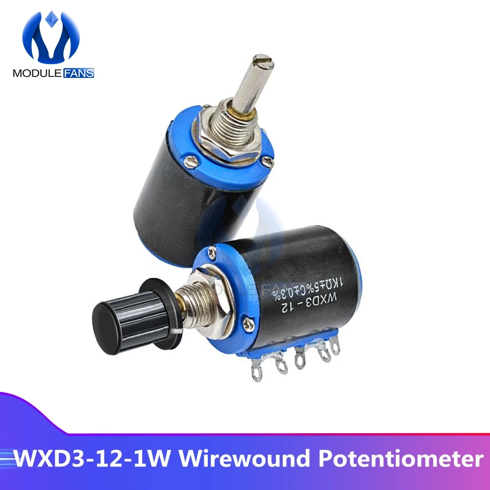 WXD3-12-1W-Wirewound-Potentiometer-Resistance-Multi-Turn-Rotary ...