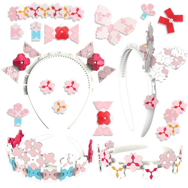 1 Set DIY Stitching Hair Band Crown Building Blocks Educational Toys ...