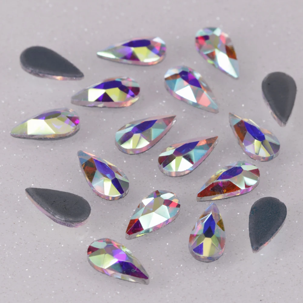 High Quality 3x6mm, 4x8mm, 5x10mm Teardrop Crystal AB Hotfix ...