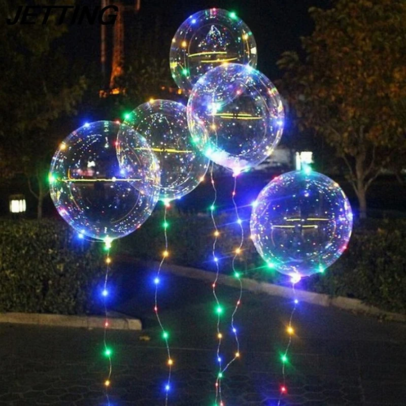 18 inch Clear Bobo Balloon With LED Strip Copper Wire Luminous Balloons ...