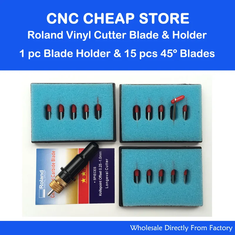 15pcs-45-Deg-GCC-Roland-lettering-knife-blade-Roland-plotter-cutter ...