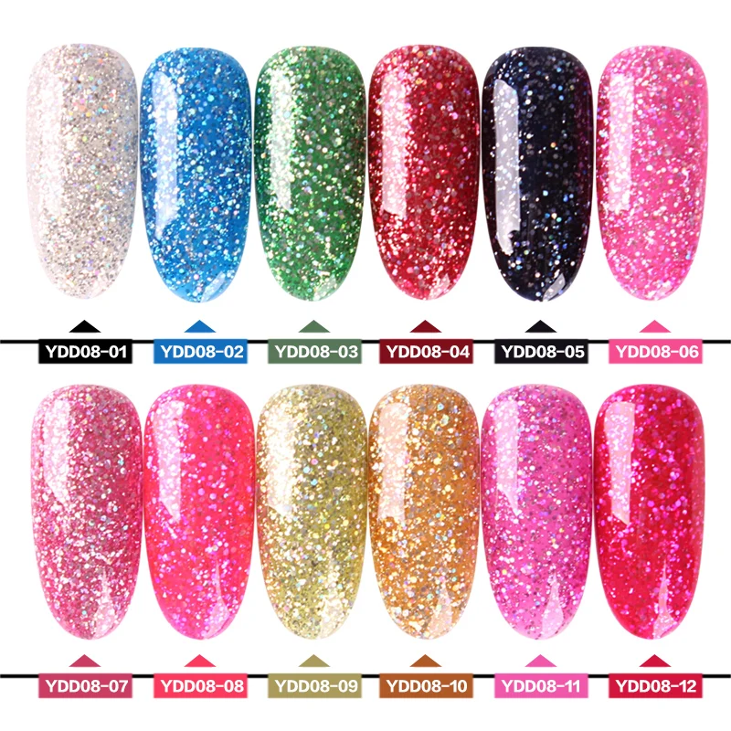 Yiday Блестящий цветной Блестящий Звездный УФ-гель для ногтей ...