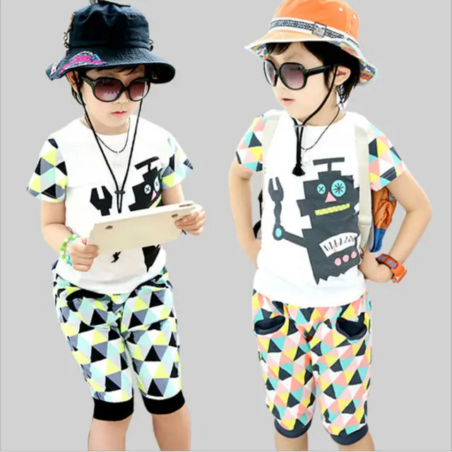 Aliexpress.com : Buy Cool Boys summer clothing sets Boy fashion robot ...