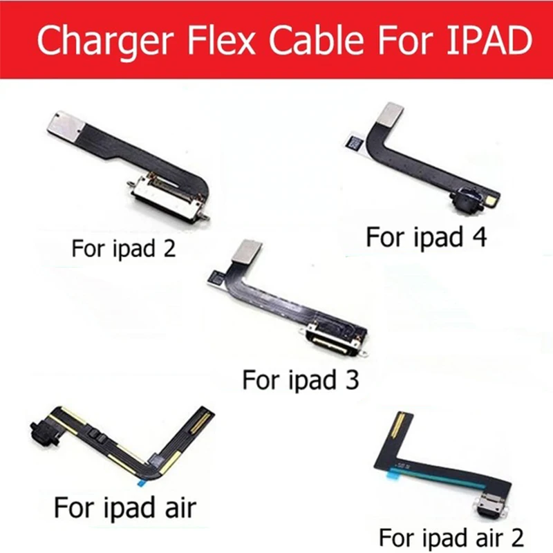 Geniune Charging Port Flex Cable For ipad 2 3 4 5 6 USB Charger ...