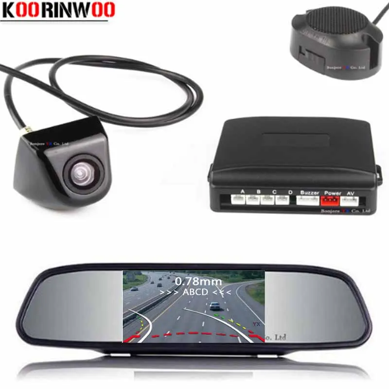 Koorinwoo Parktronic HD กระจกวิถีแบบไดนามิกเซ็นเซอร์ที่จอดรถ 4 เรดาร์ ...