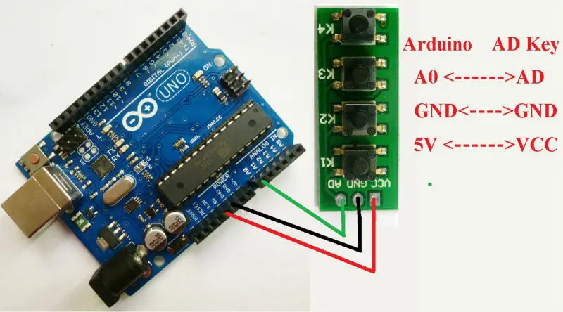 AD Keyboard Simulate Four Key Module Analog Button for Arduino UNO ...