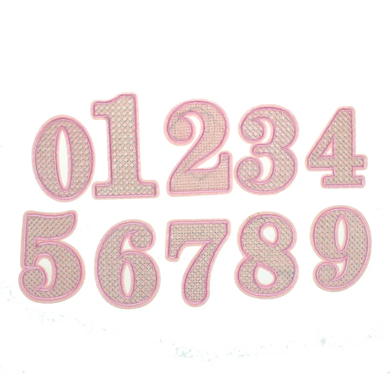 10PCS Red Big Figures Number Patches Felt Backpack Clothing Embroidery ...