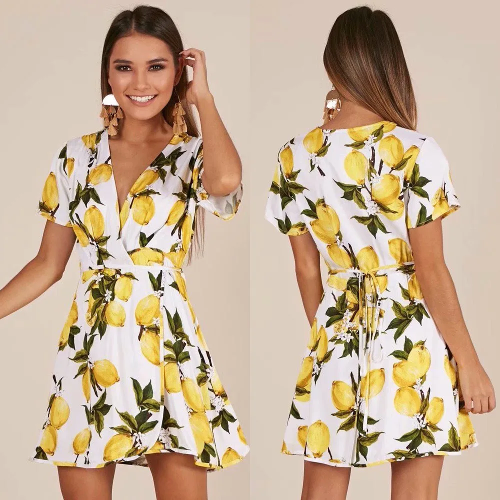 lemon print dress h&m