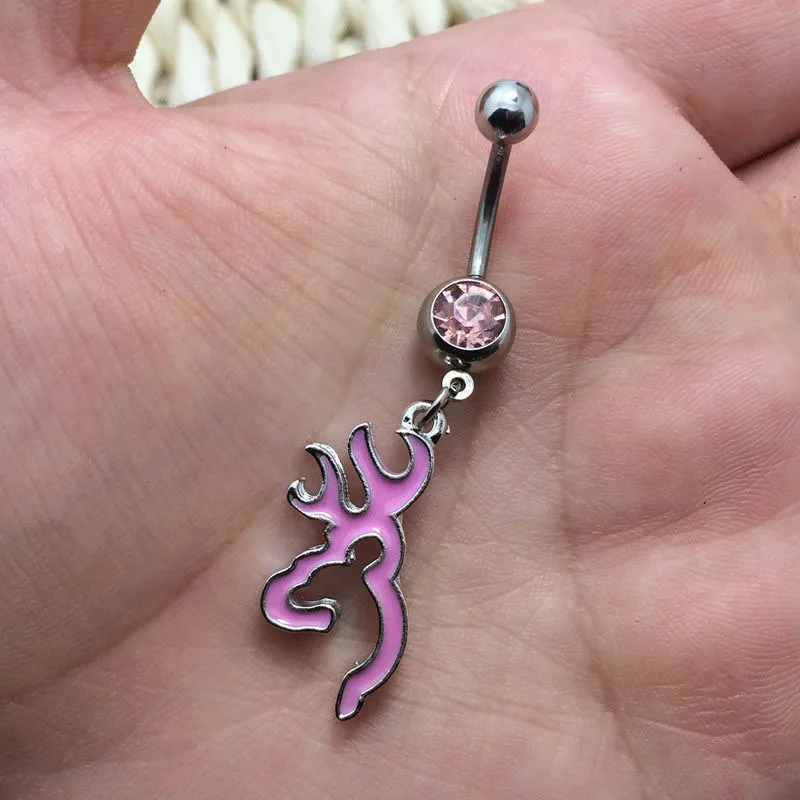 Creative Fire Design Pendant Crystal Navel Belly Button Ring Body ...