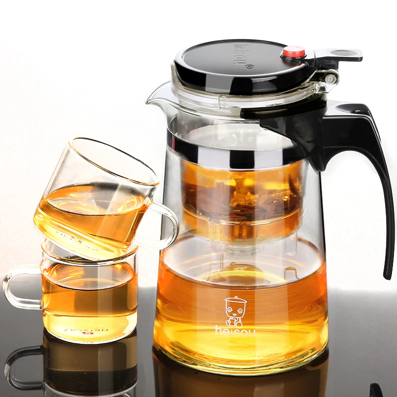 Liyimeng 750ml Heat Resistant Glass Teapot Chinese Kung Fu Tea Set Puer Kettle Coffee Tea