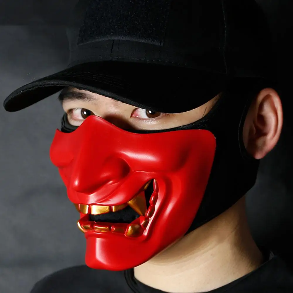 Half Face Airsoft Mask Halloween Costume Cosplay BB Evil Demon Monster ...