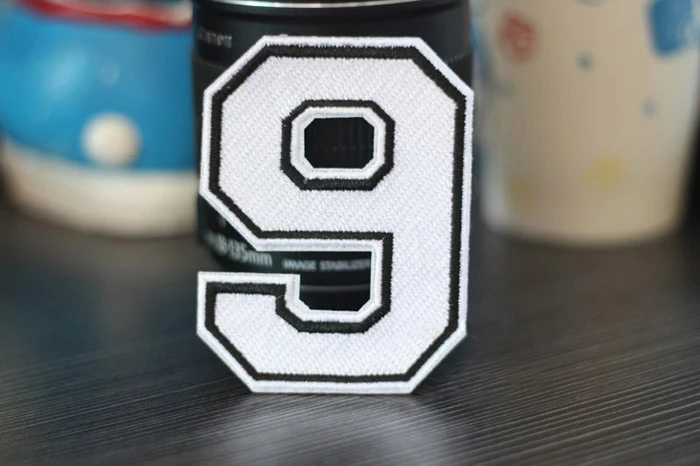 5 pcs/lot 9CM Sports Jersey number 9 Embroidered Iron On Patches For ...