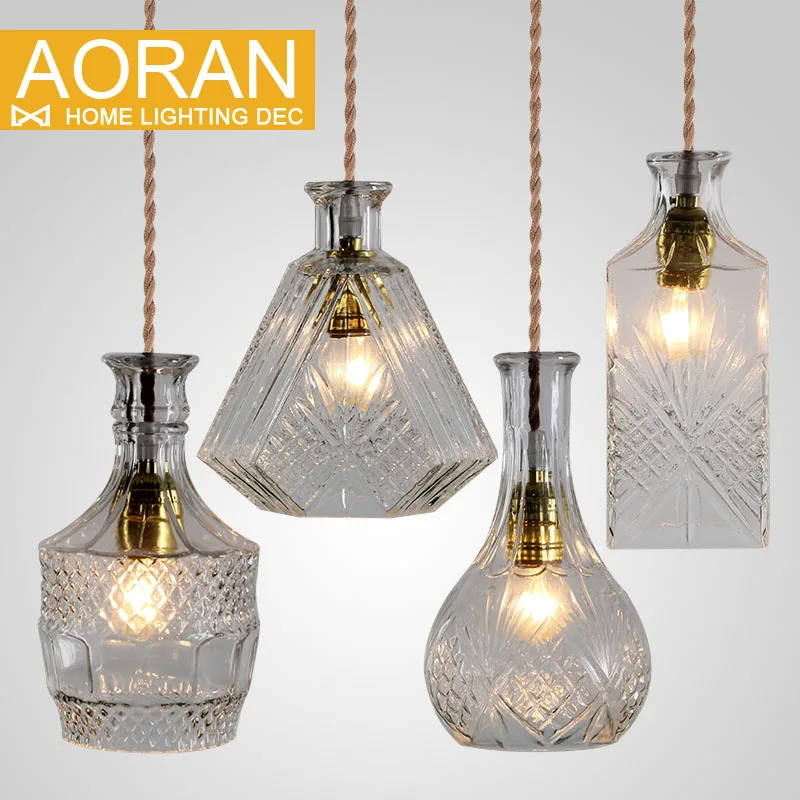 Buy Vintage Glass Bottle Pendant Light Classic Bottle Pendant Lamp Art
