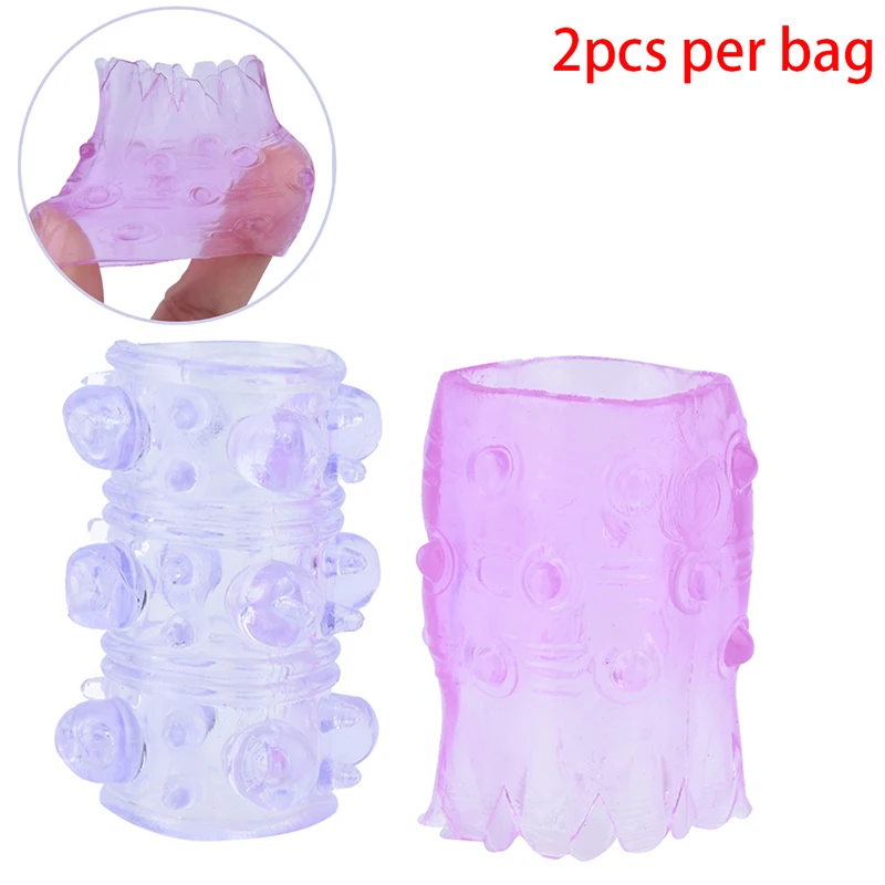 2pcs Soft Silicone Cock Ring Jewelry Penis Sleeve Elastic Delay