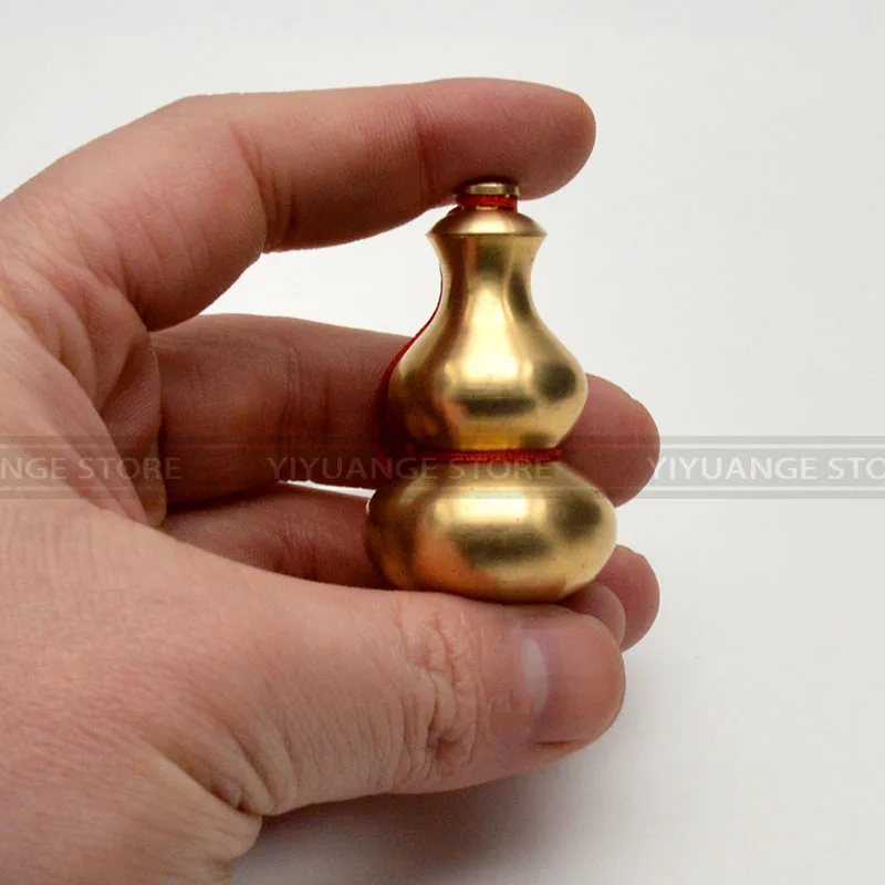 Chinese Feng Shui Open cover Wu Lou Hu Lu Copper Gourd Amulet Brass FOR ...