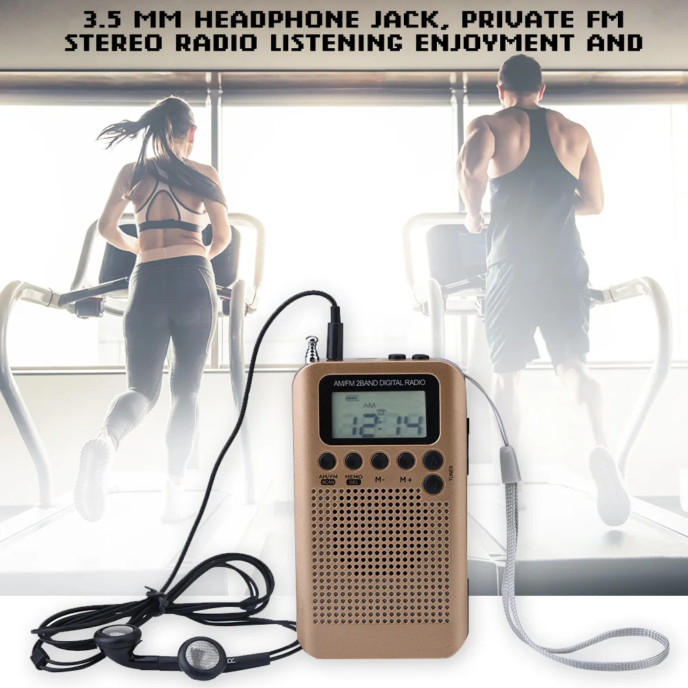 SOONHUA Digital Radio 2 Band 8UV Stereo Radios Digital Tuning Radio AM/FM Decoding Pocket Radios ...