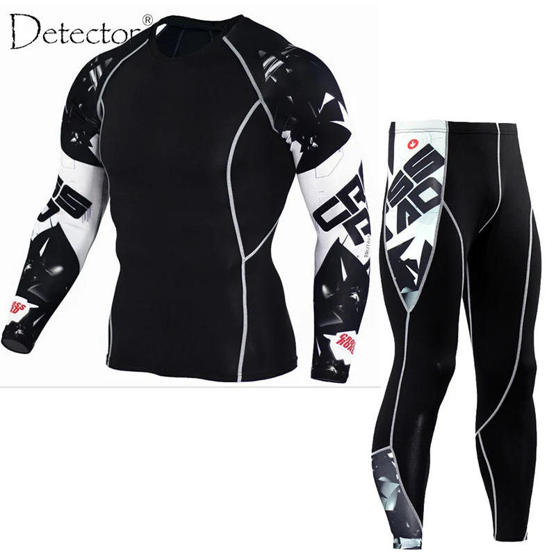 Detector-Mens-Compression-Shirt-Pants-Set-Running-Tights-Workout ...