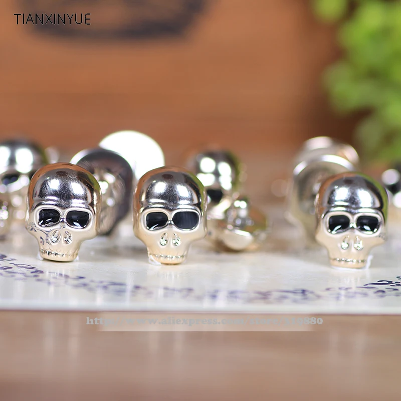 50pcs 16*12mm High-grade Skull Head buttons DIY Craft Resin button ...