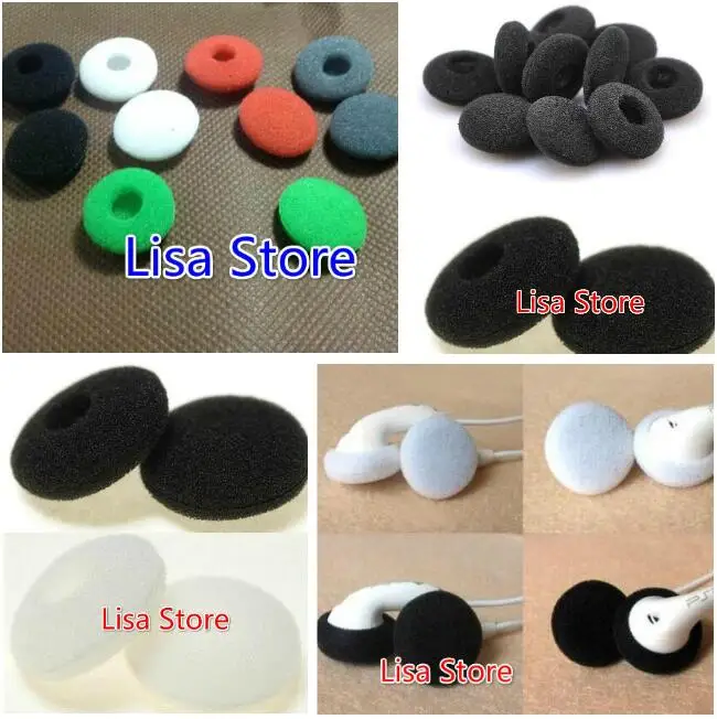1000 Pair 5 Colors 1.8cm Thicker & Bigger Sponge Foam Ear Pad Foam ...
