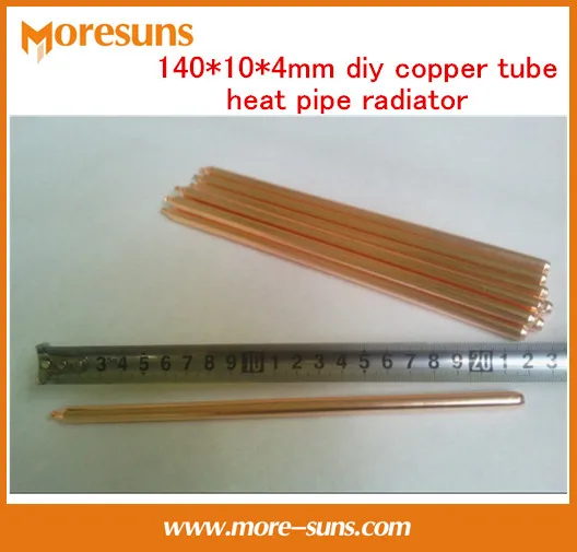 Free Ship 10pcs Copper heatpipe 140*10*4mm DIY Copper tube heat pipe ...