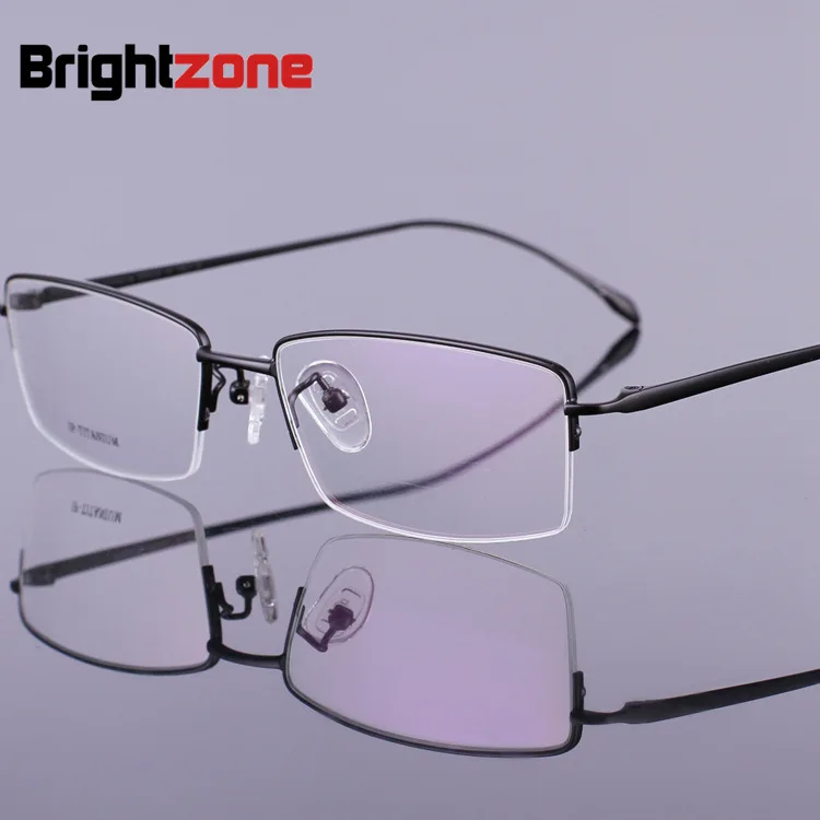 Slim Temple Leg 100% Pure Titanium Myopia Half Rim Exceed Light ...