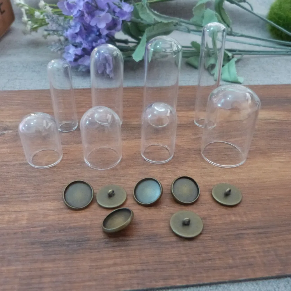 10 juegos/lote botella de vidrio transparente de campana 12x40/12x60 ...