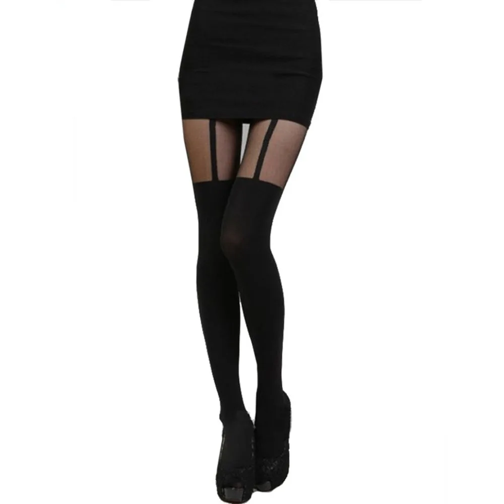 New Fashion Women Sexy Cute Stockings Pantyhose Tattoo Mock Bow