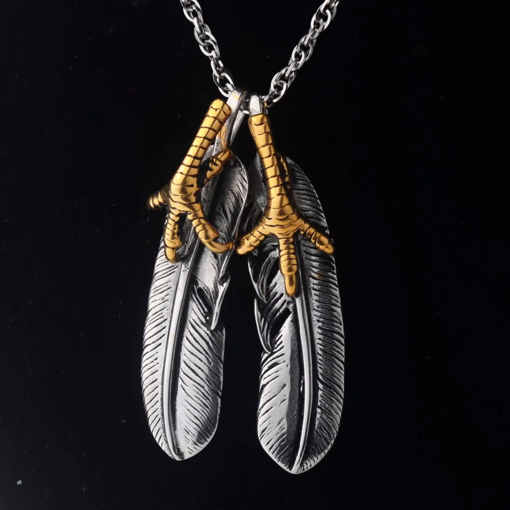 Aliexpress.com : Buy Feather Pendant Necklace Men Personality cool gold ... Aliexpress.com : Buy Feather Pendant Necklace Men Personality cool gold ...