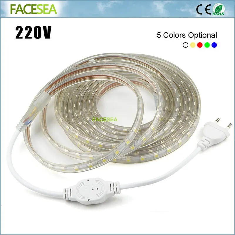 AC 220V Led Strip 5050 SMD Flexible Light Waterproof Led Tape Outdoor ...