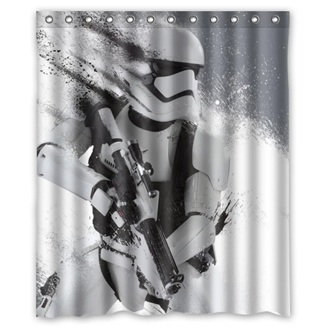 Star Wars Stormtrooper Custom Designer Fabric Curtain Bathroom Product ...