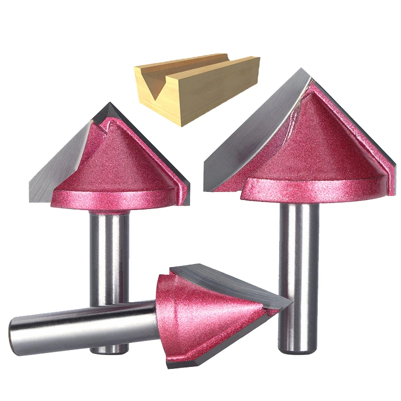 8mm shank V Bit CNC solid carbide end mill 3D Router Bits for Wood 60
