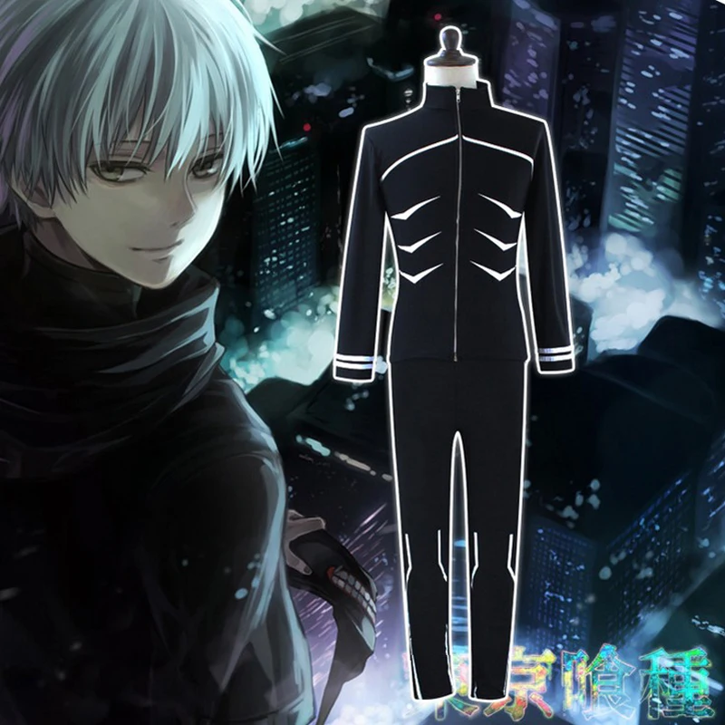 Anime-Tokyo-Ghoul-Cosplay-Kaneki-Ken-Black-Battle-Uniform-Suit-Zipper ...