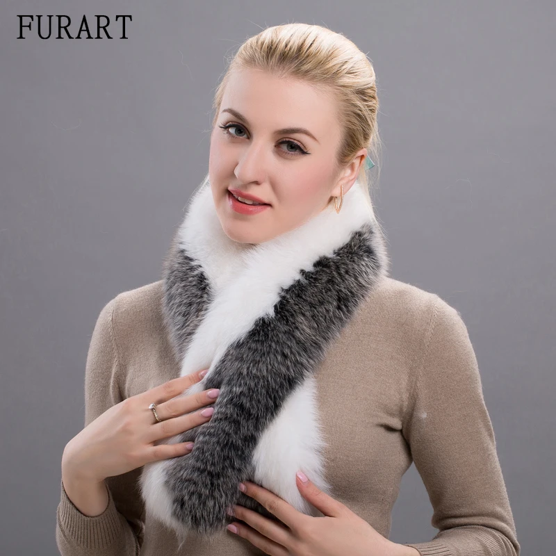 Real Fox Fur Scarf With Clip For Lady Natural Fur Scarves Women for ...