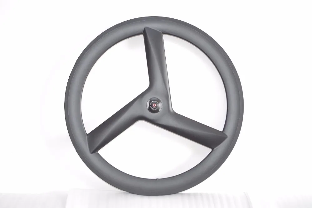 700C 60mm x 23mm 3 spoke carbon wheel front tri spokes wheels tubular ...