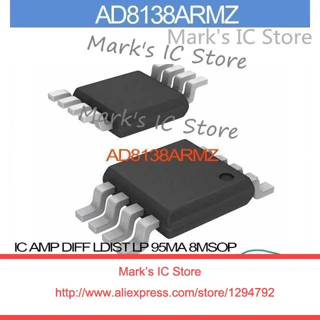 AD8138ARMZ IC AMP DIFF LDIST LP 95MA 8MSOP AD8138AR Inc 8138 AD8138 ...