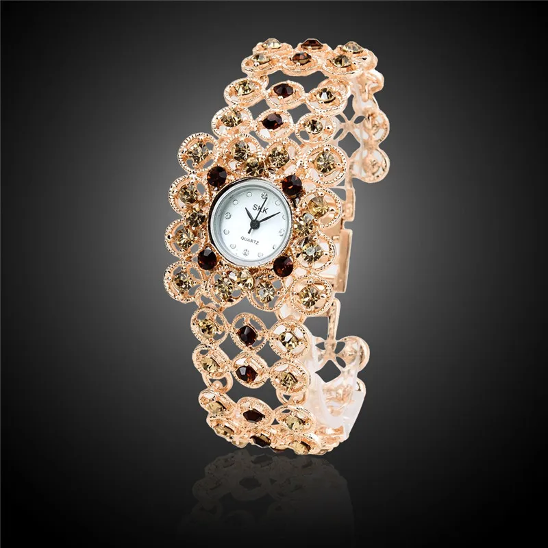Vintage Colorful Ladies Luxury Rhinestone Crystal Wrap Bracelet Quartz ...