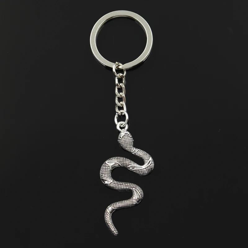 New Fashion Keychain 53x23mm Snake Cobra Bronze Silver Color Pendants ...