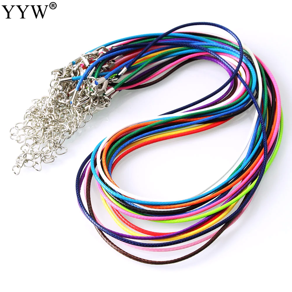 10 Pcs 1MM Mixed Colors Waxed Nylon Cord Leather Adjustable Braided