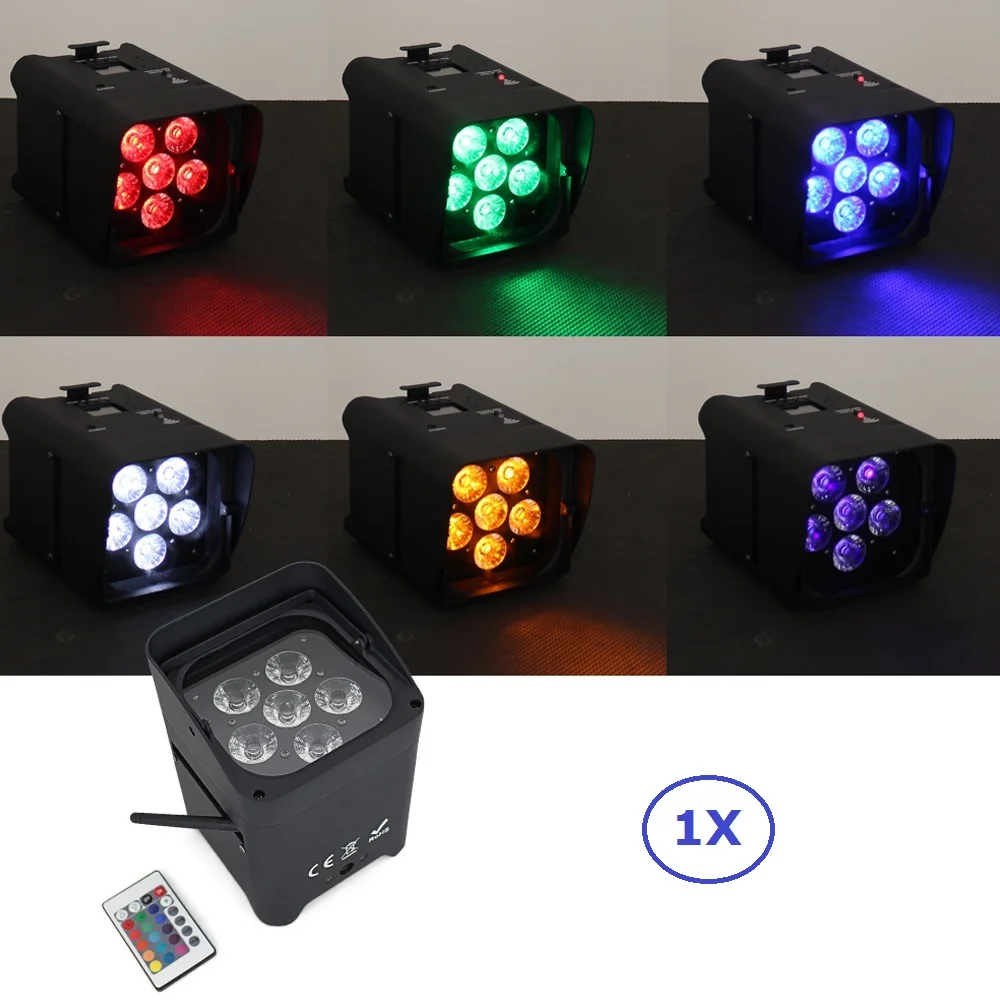 6x18w Rgbwy+uv Led Battery Wireless Dmx & Irc Remote Par Light Led ...