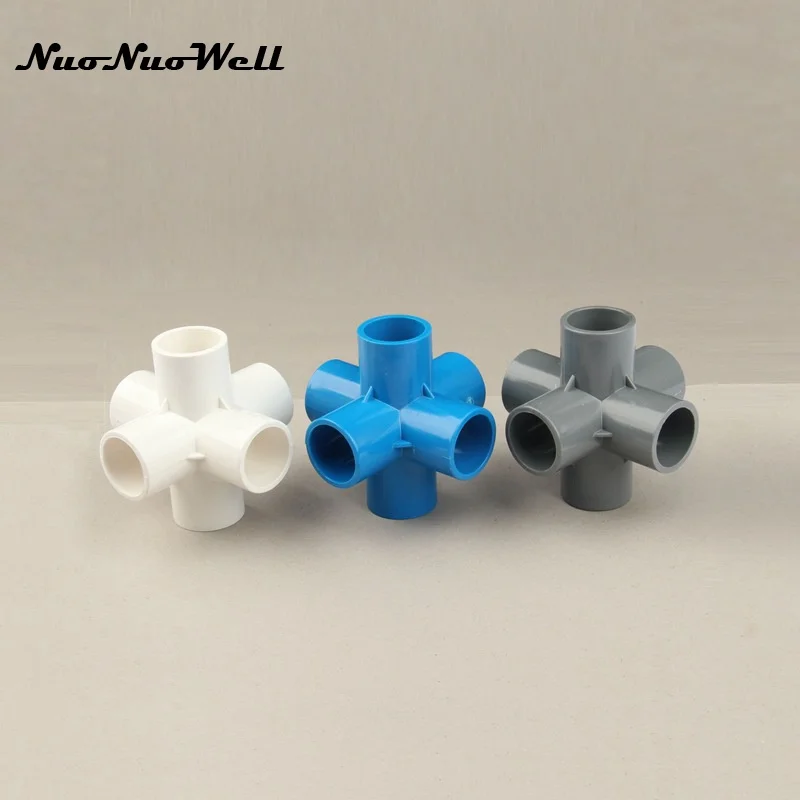 5pcs NuoNuoWell Plastic PVC 20mm Pipe Three dimensional 6 Way Joint ...