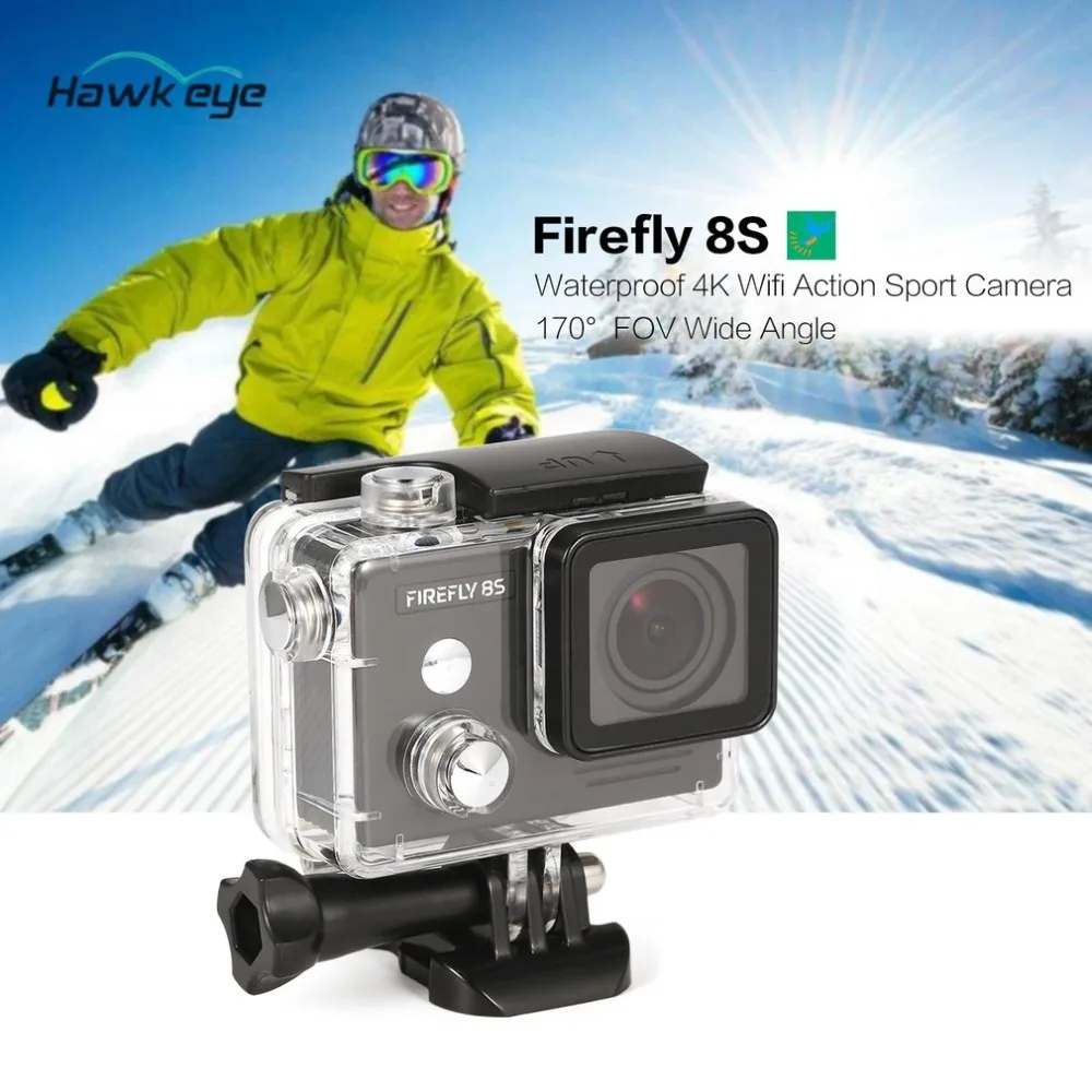 Hawkeye firefly 방수 8 s 4 k 30fps 와이드 앵글 블루투스 와이파이 hd 액션 스포츠 카메라 170'fov ...