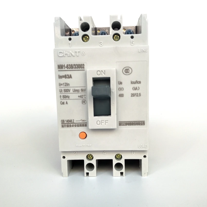 CHINT Molded Case Circuit Breaker NM1-63S/33002 63A MCCB