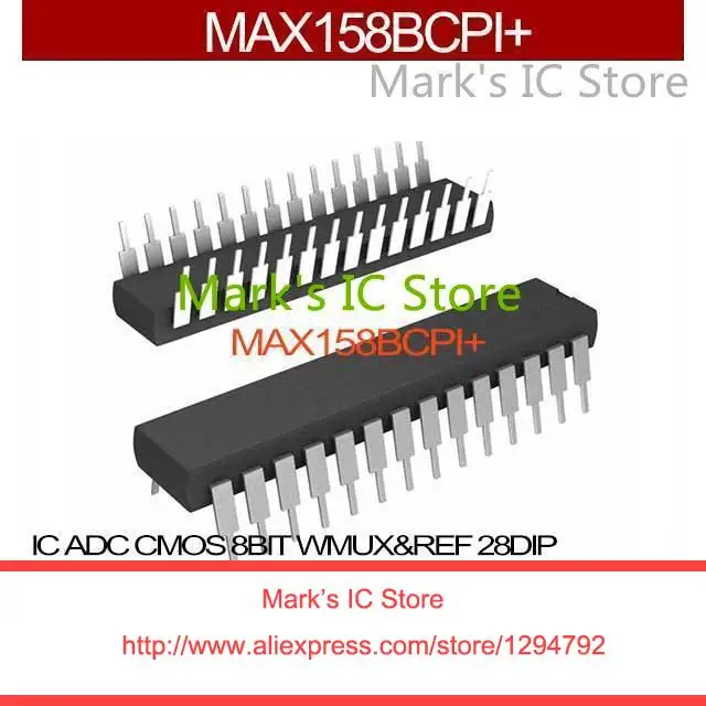 MAX158BCPI-IC-ADC-CMOS-8BIT-WMUX-REF-28DIP-MAX158BCP-158-MAX158B-158B ...