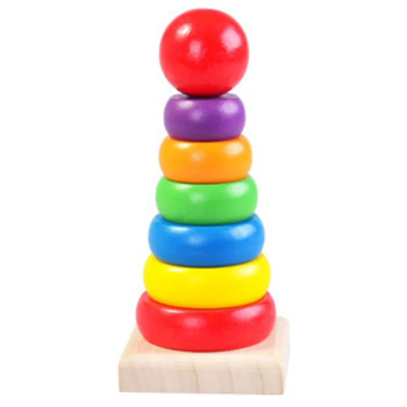 One Piece Rainbow Tower Juguetes Wooden Toys Colorful Kids Learning ...