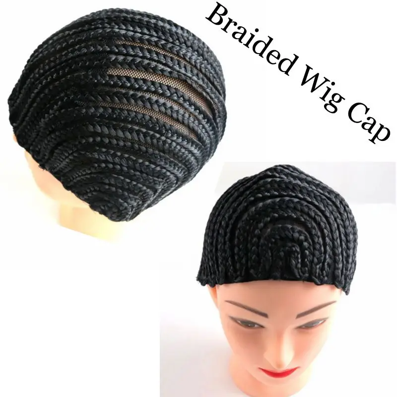 5pcs Black Braided Cap For Crochet Synthetic Braiding Wigs and Weave ...
