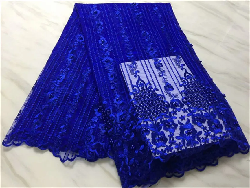 Tela de encaje azul real para mujer, último encaje nigeriano 2019, tela ...