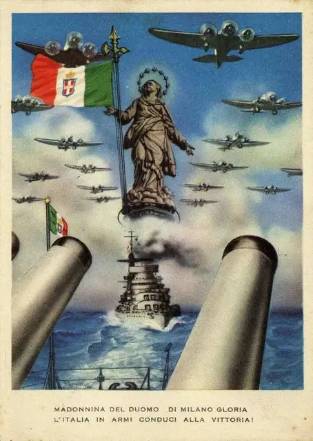 Italy Battle Soldiers Politics WW2 Italian Vintage Poster propaganda ...