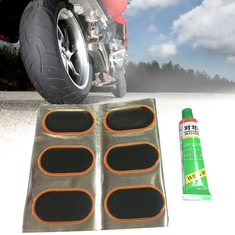 48Pcs+1 Glue Motorcycle Bike Repair Tool Tire Tyre Rubber Patch Piece ...
