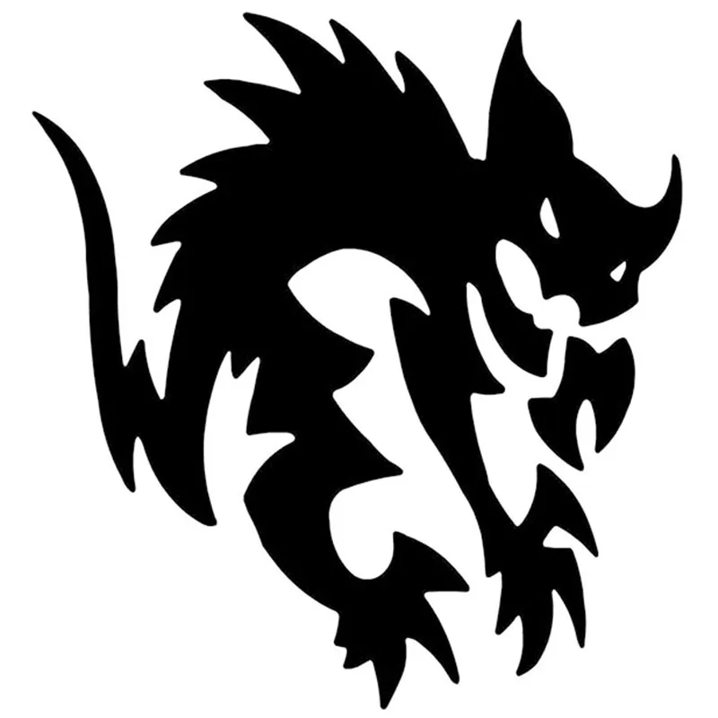 50cm x 50cm 2X Demon Cat Funny Car Sticker For Cars Door Side Truck ...