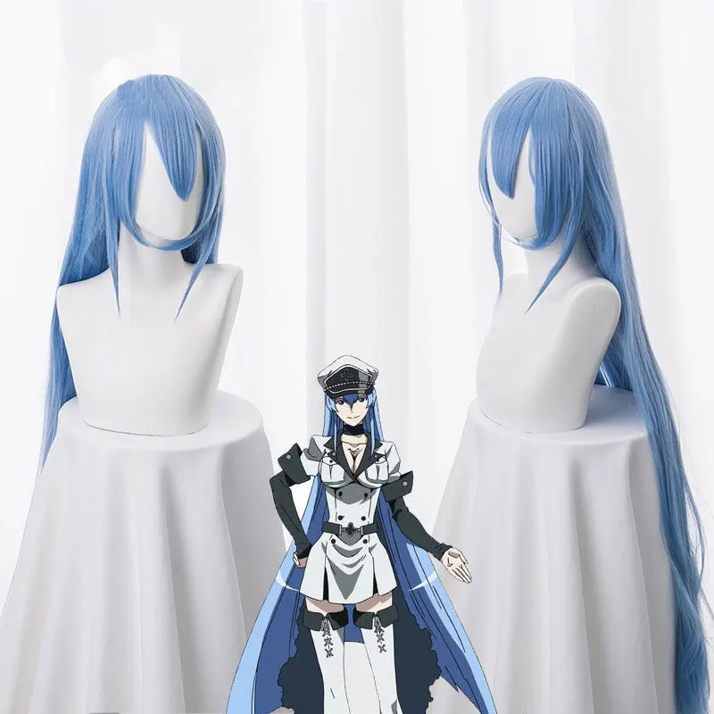 Anime Akame Ga Kill Esdeath Blue Long Straight Cosplay Wig - AllCosplay.com